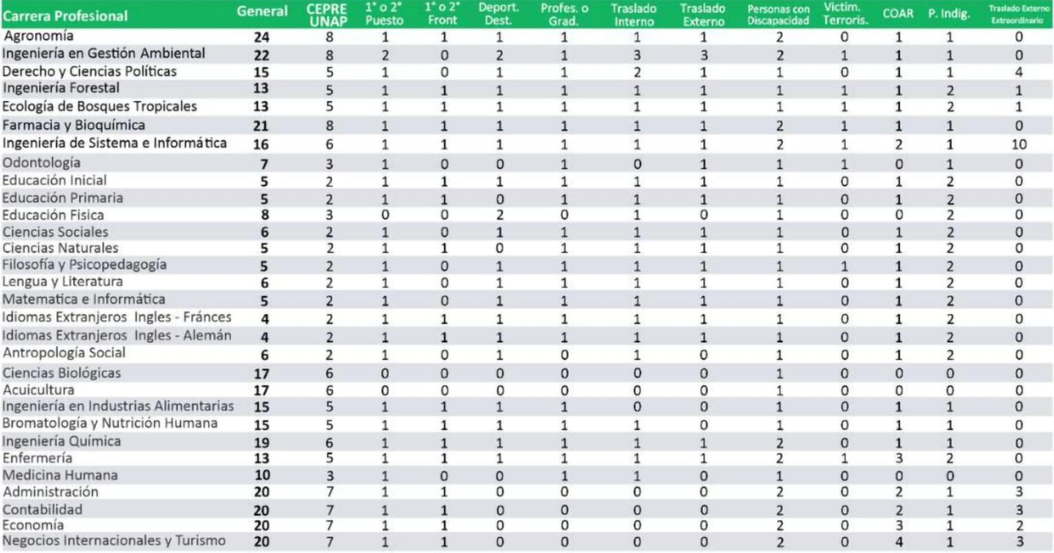 Examen de admisión UNAP - Resultados 2024
